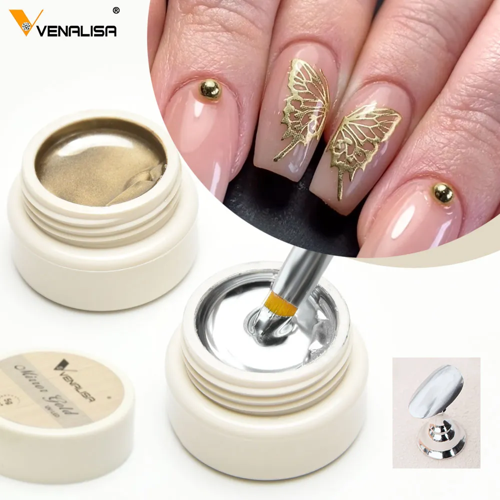 Venalisa Mirror Effect Gel Lacquer – Luxe Mirror Glow For French Tips ...